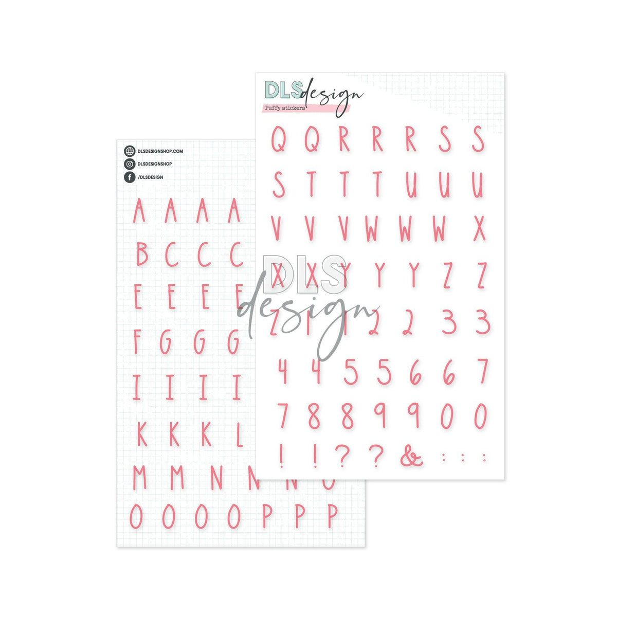 Puffy Stickers Alphabet Hot Pink – DLS Design