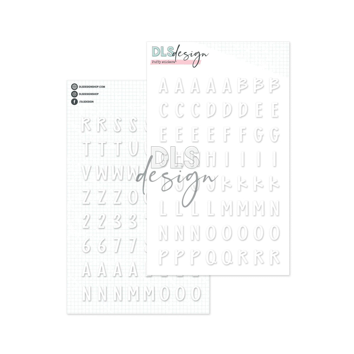 Puffy Stickers Alphabet Sage White – DLS Design