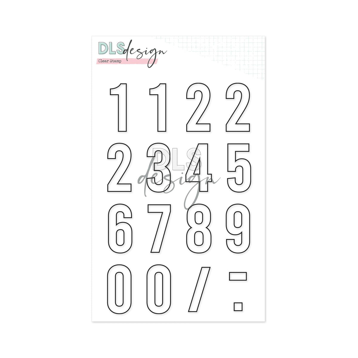 Clear Stamp Gilmo Big Numbers Outline – DLS Design