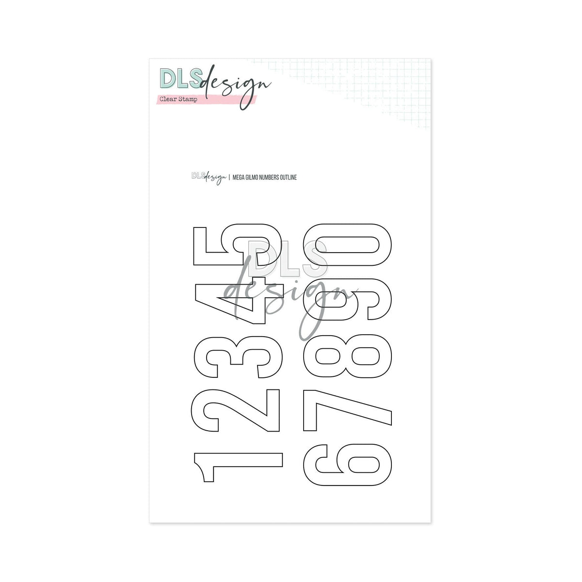 Clear Stamp Gilmo Mega Numbers Outline – DLS Design
