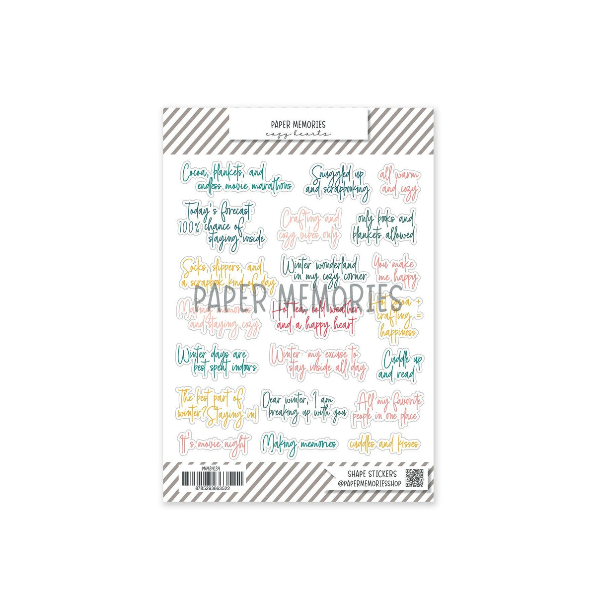 Contour Word Stickers Cozy Hearts – DLS Design