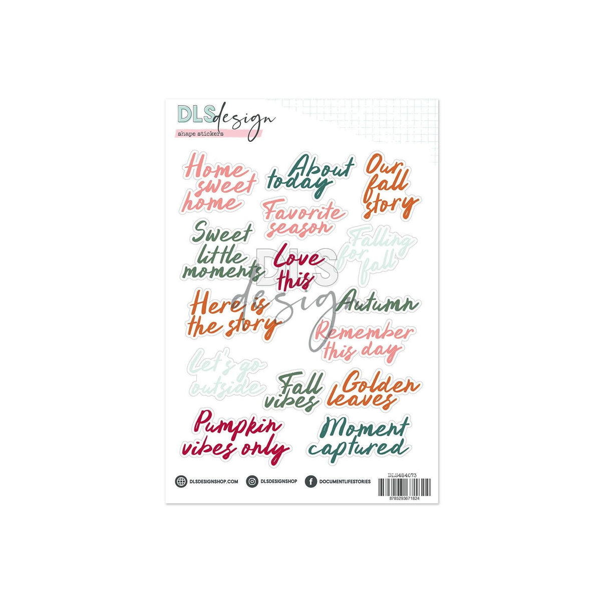 Contour Word Stickers Eighteen Pages of Time – DLS Design