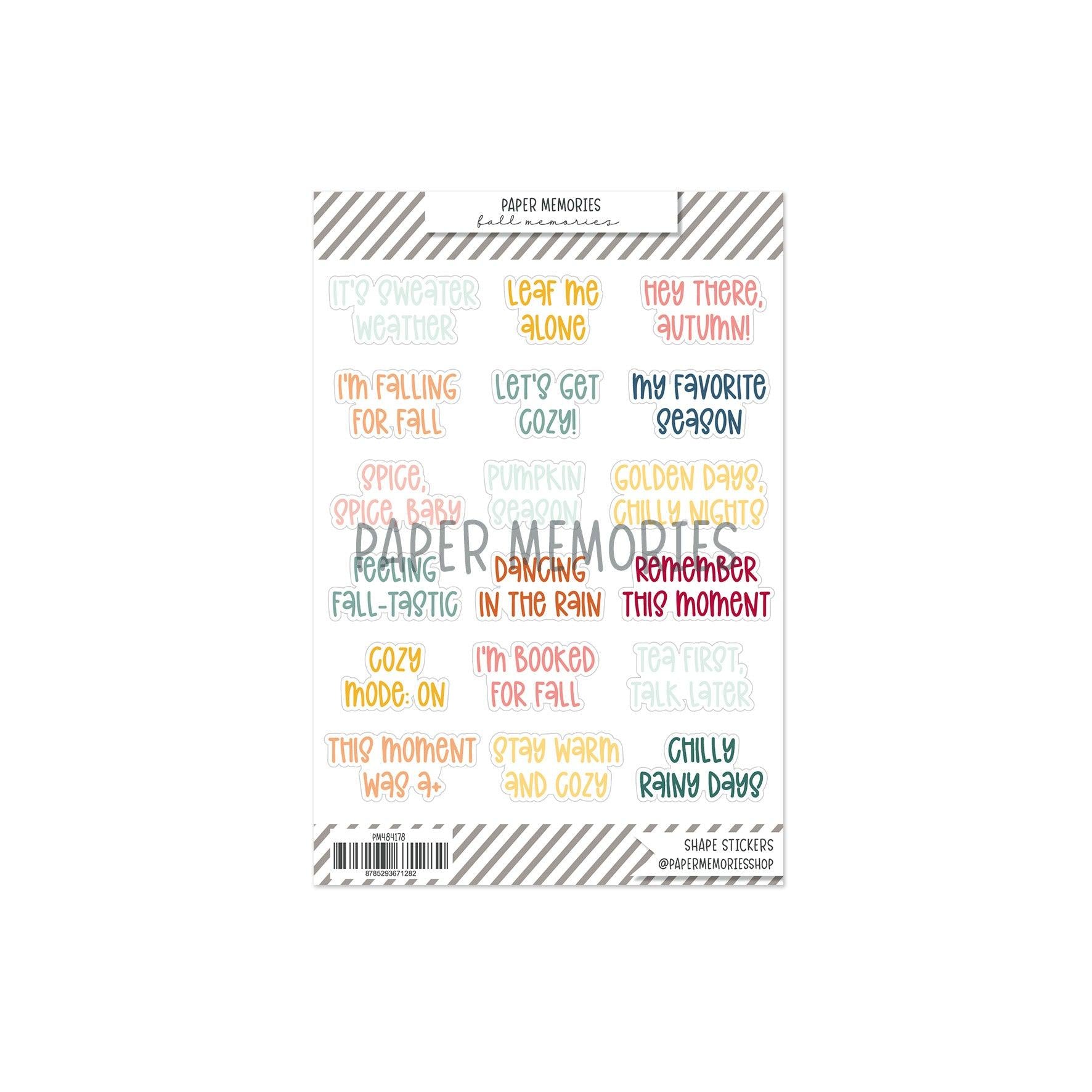 Contour Word Stickers Fall Memories – DLS Design