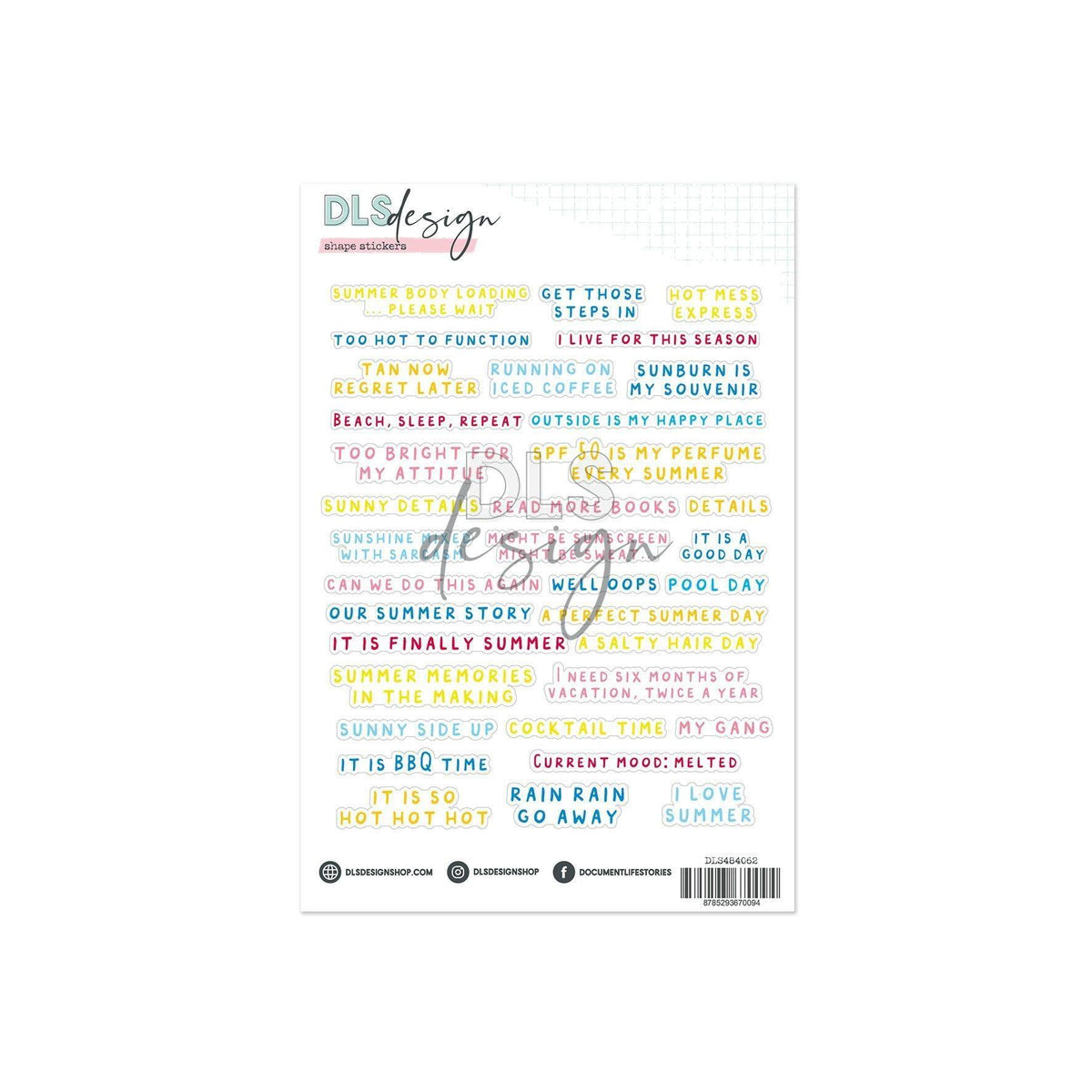 Contour Word Stickers Fifteen Sun-kissed Moments – DLS Design