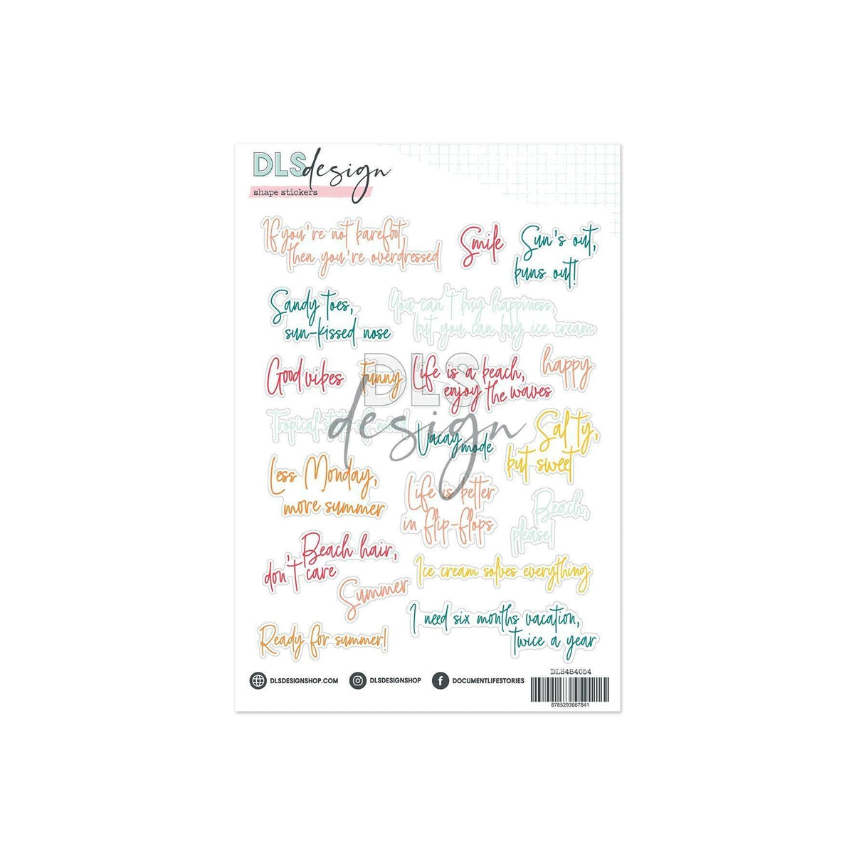 Contour Word Stickers Thirteen Tales Of Summer – DLS Design