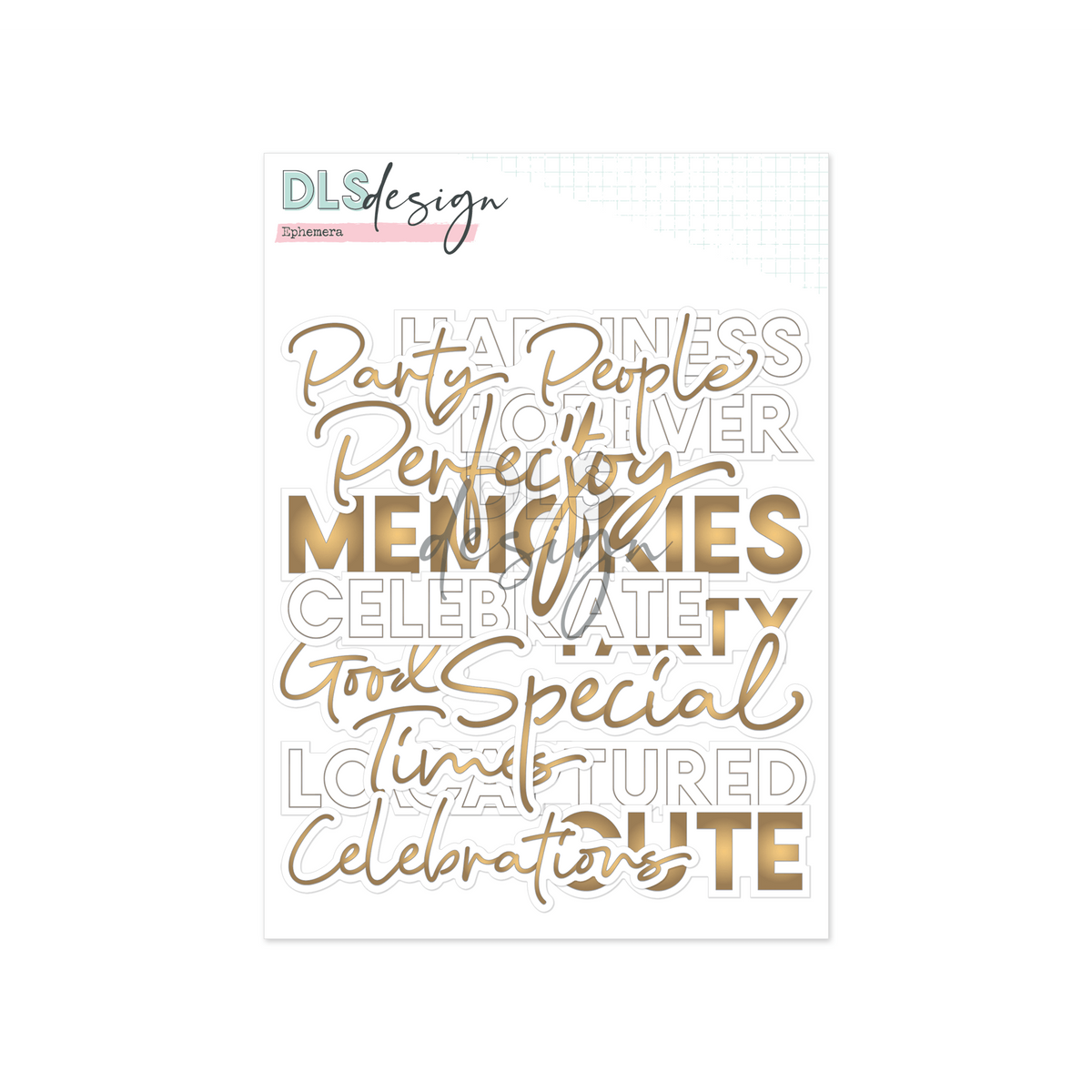 Ephemera Scripted Words Gold Foil – DLS Design