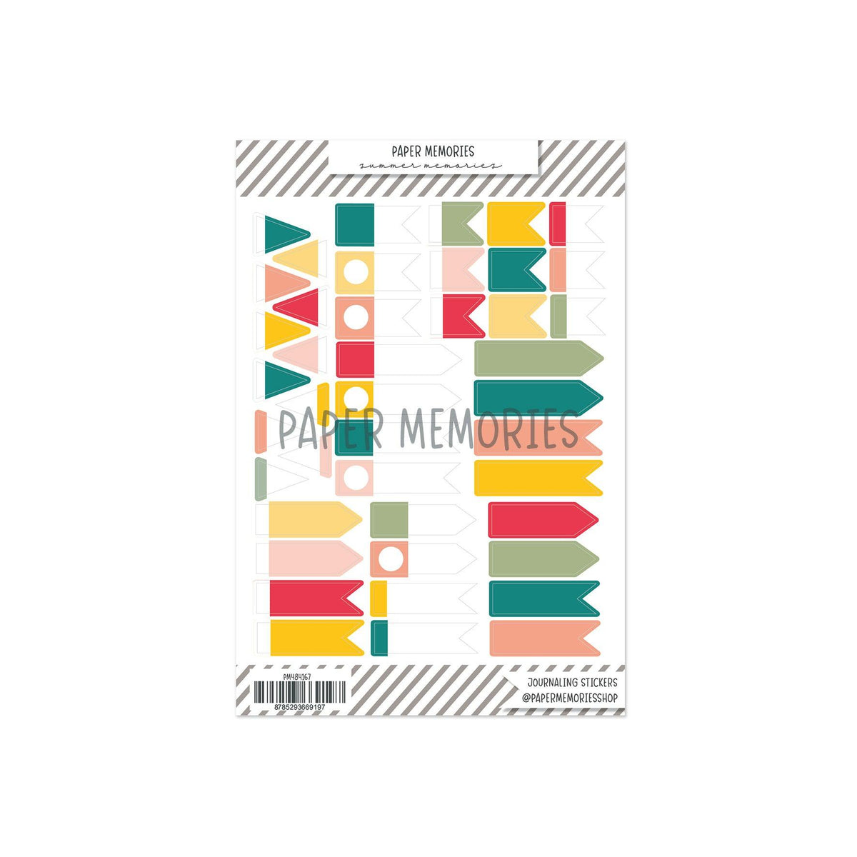 Journaling Stickers Summer Memories Flags & Banners – DLS Design