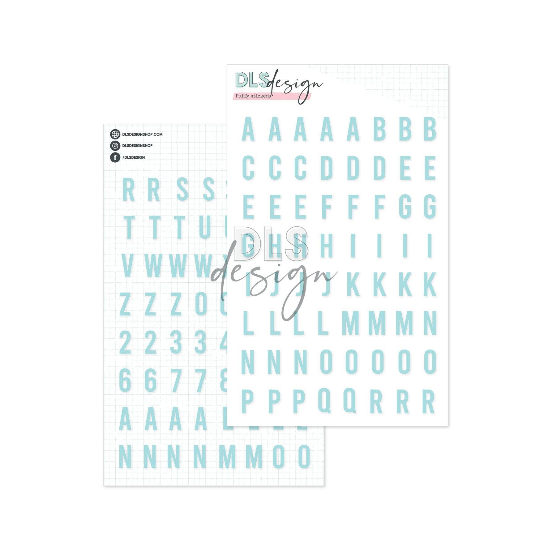 Puffy Stickers Alphabet Gilmo Sky Blue – DLS Design
