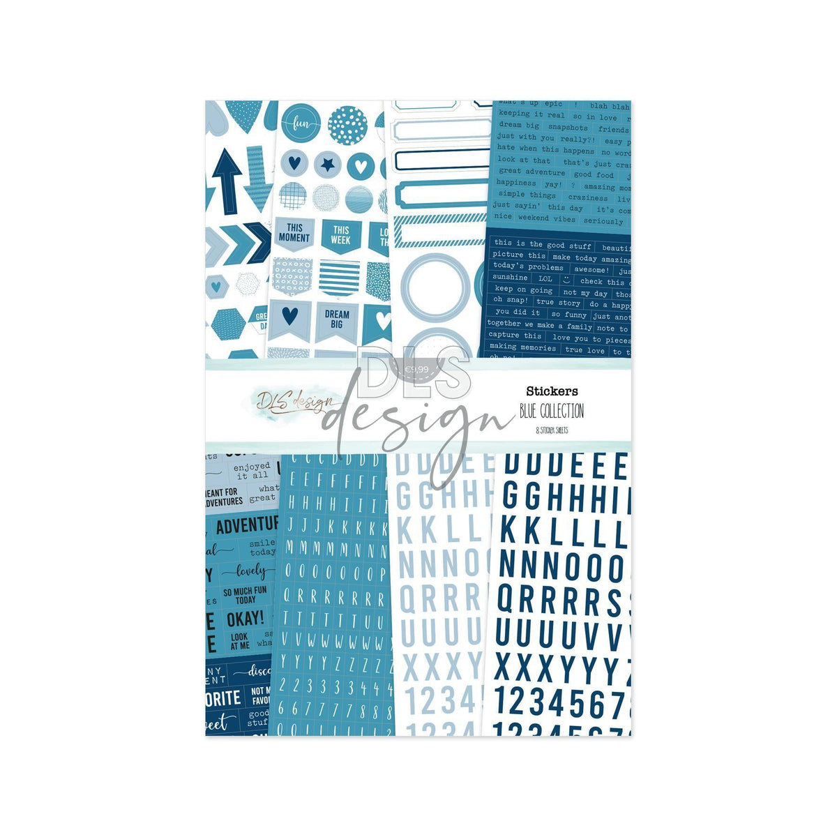 Sticker Set Essentials Blue – DLS Design