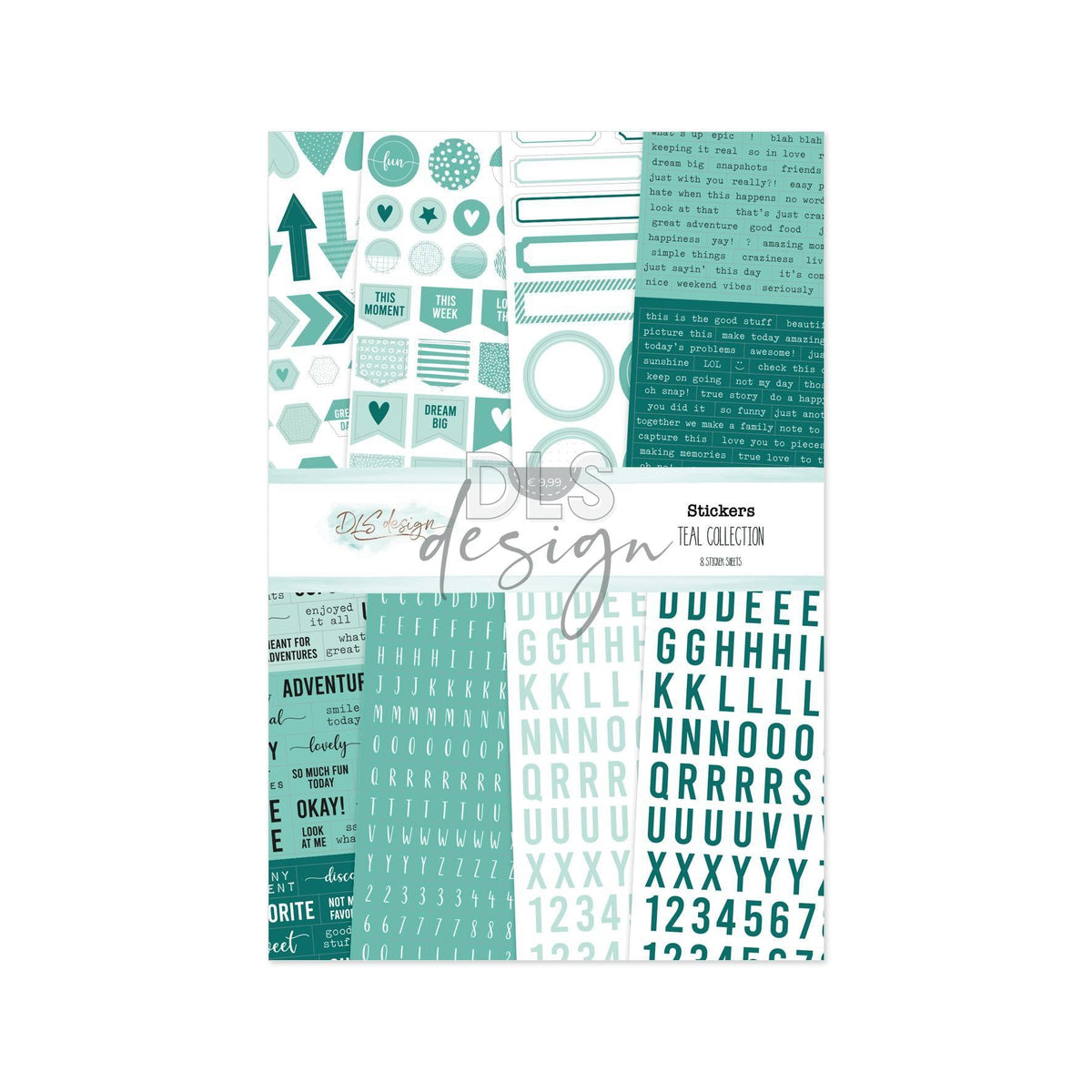 Sticker Set Essentials Teal – DLS Design